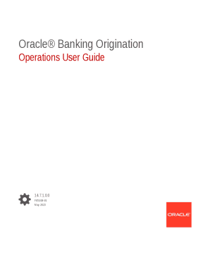 Fillable Online Oracle Banking Origination - Operations User Guide Fax ...
