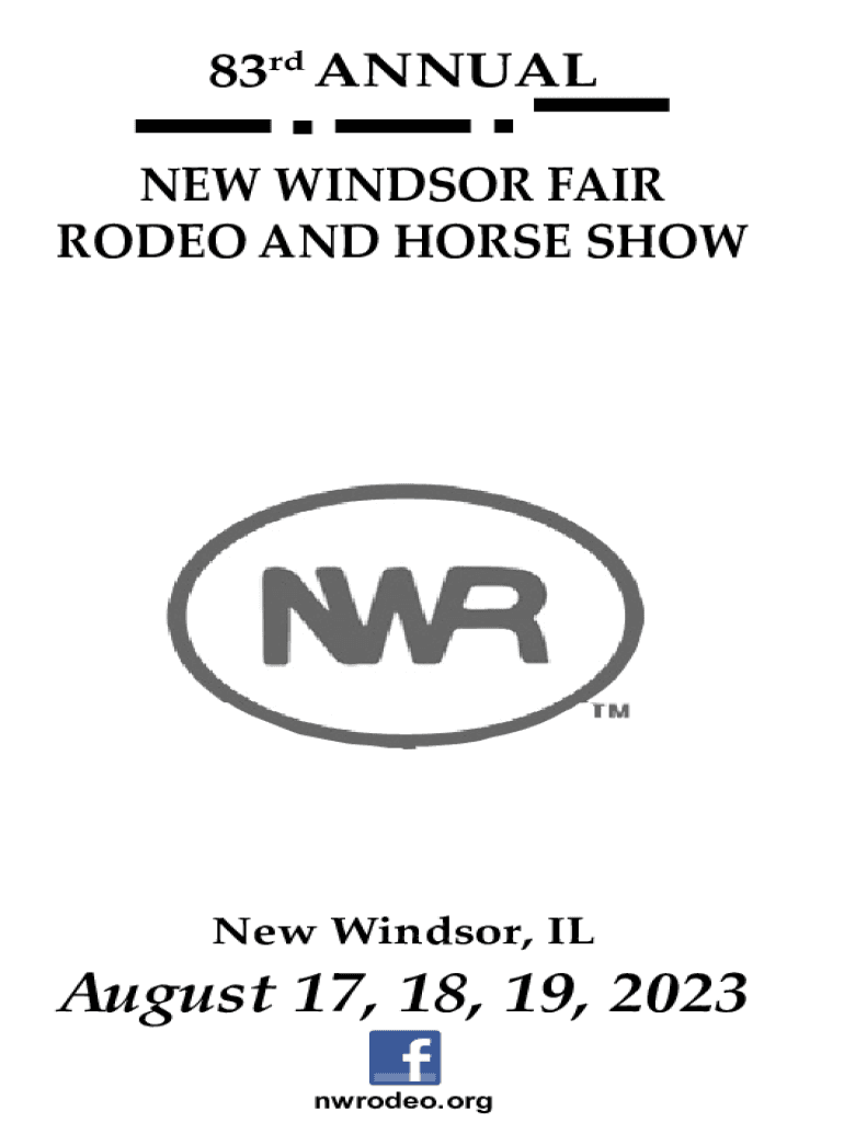 Fillable Online The New Windsor Fair Rodeo and Horse Show Association ...