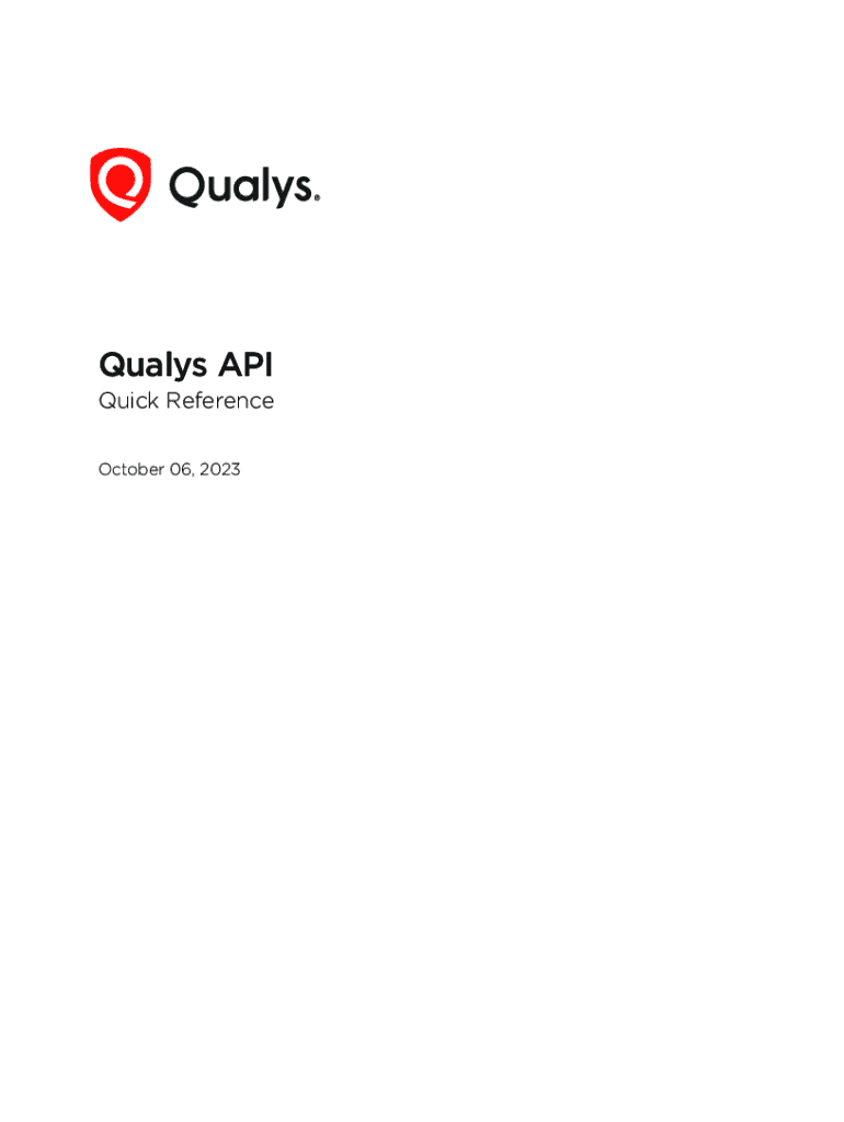 Fillable Online Qualys API Quick Reference Fax Email Print - pdfFiller