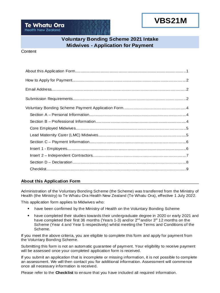 Application Guide: Voluntary Bonding Scheme Payments Doc Template ...