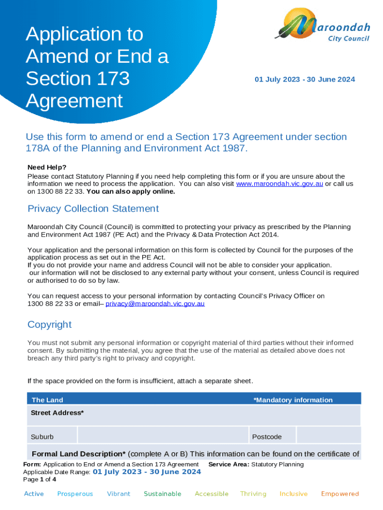 application-to-end-or-amend-a-section-173-agreement- ... Doc Template ...