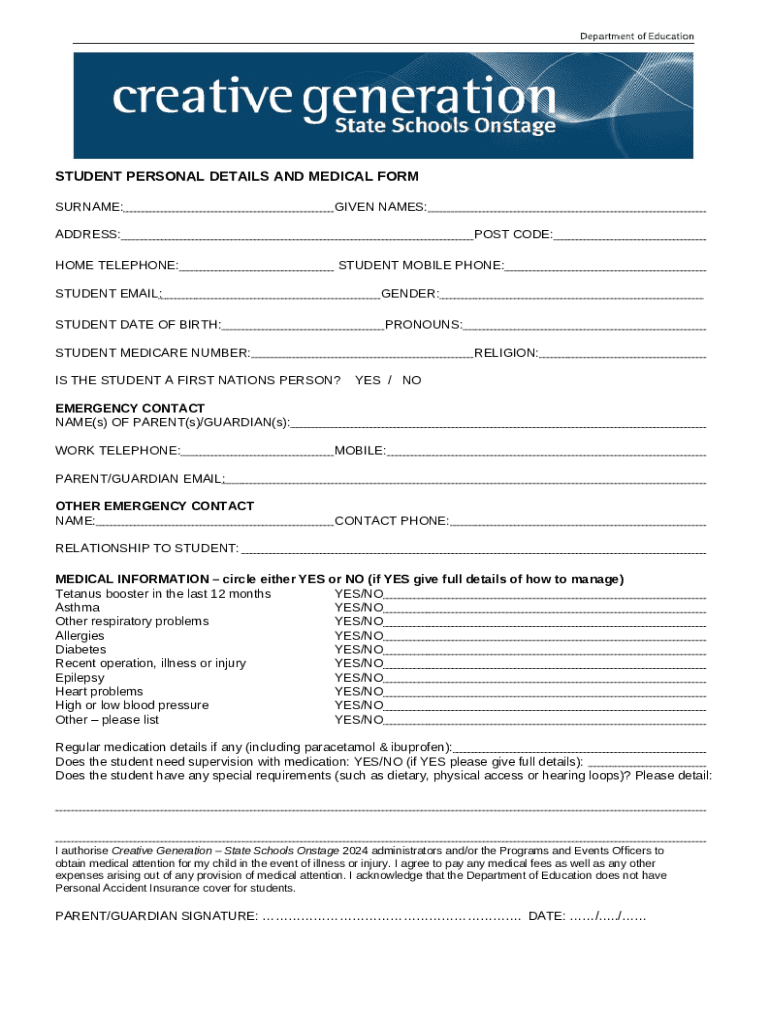 Student ination and medical . Student ination and medical Doc Template | pdfFiller