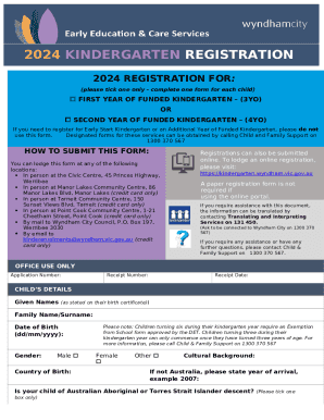 Kindergarten Registration Process Doc Template | pdfFiller