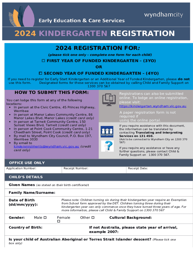 Kindergarten Registration Process Doc Template | pdfFiller
