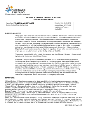 Fillable Online Patient Accounts Billing & Collections Policy Fax Email ...