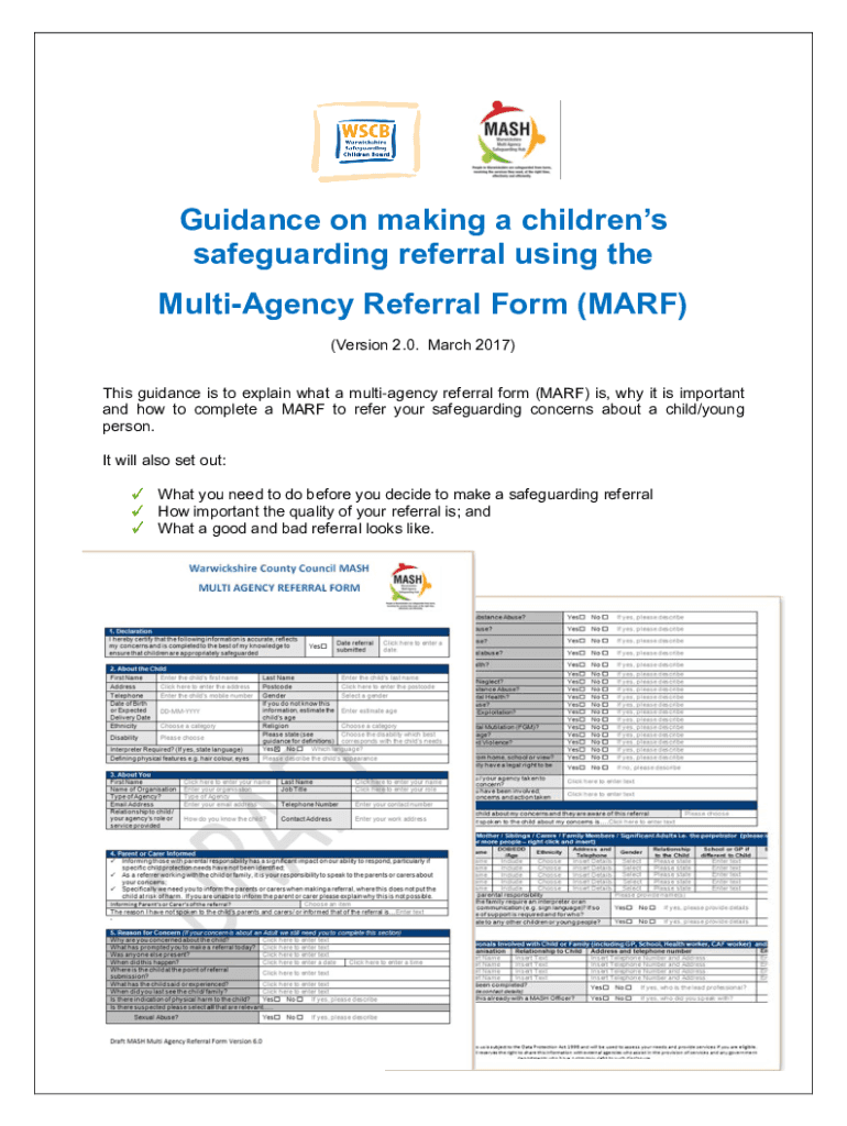 Fillable Online Children's Safeguarding Multi Agency Referral Form ...