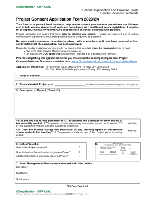 Fillable Online Project Consent Application Form 2023/24 Fax Email ...