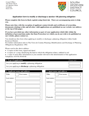 Fillable Online Modification of s106 Planning Obligation Agreements I A ...