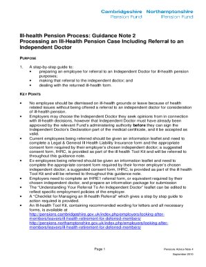 Fillable Online IH Guidance Note 2 - Independent Doctors Practicalities ...