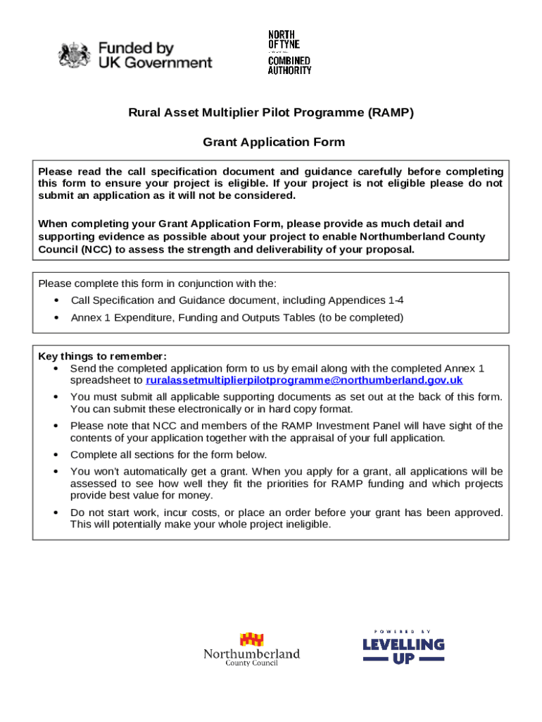Rural Asset Multiplier Pilot Programme Grant Applicatin Doc Template ...
