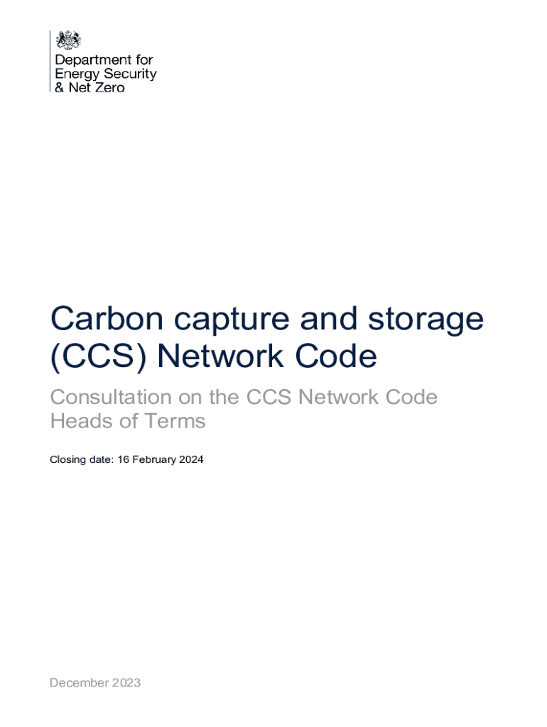 Fillable Online CCS Network Code - Carbon Capture, Usage and Storage ...