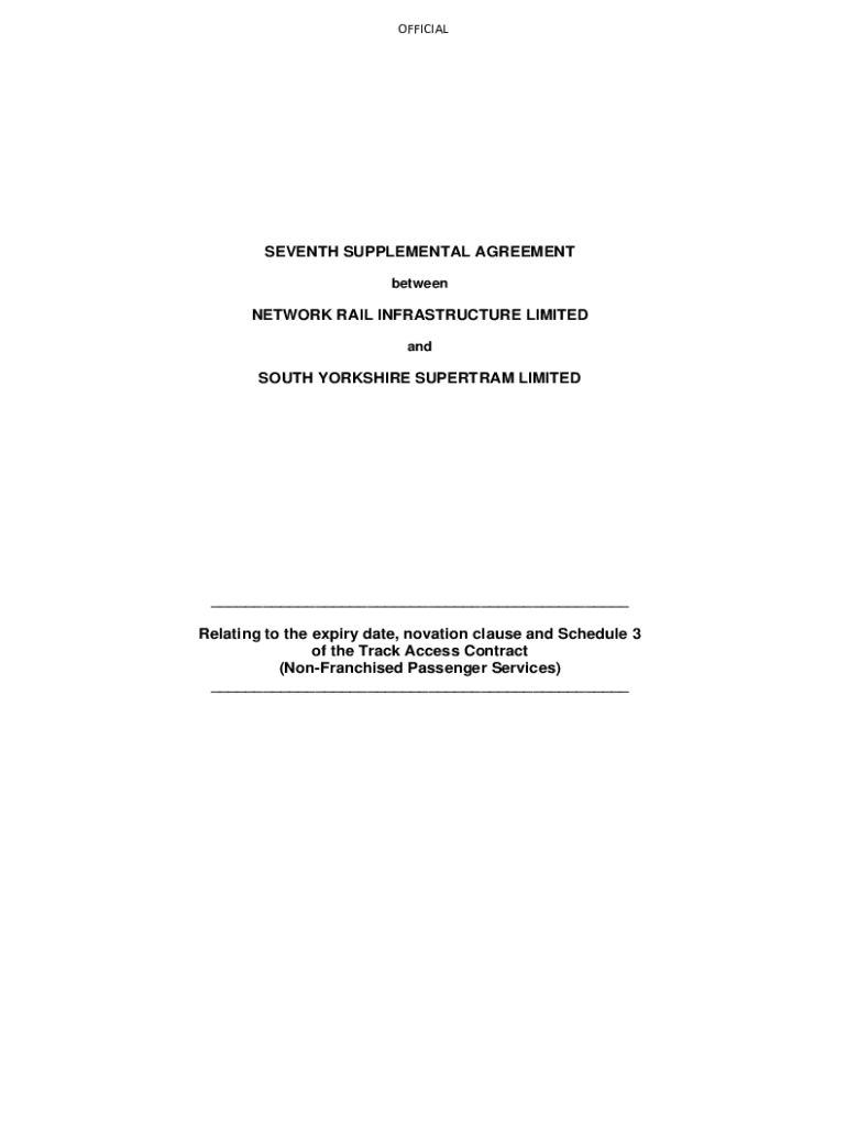 Fillable Online 7th Supplemental agreement between Network Rail ...