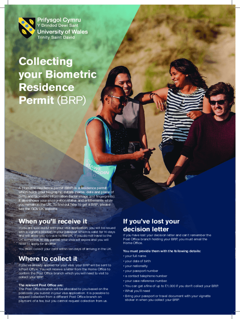 Fillable Online Getting your BRP if you applied from outside the UK Fax ...