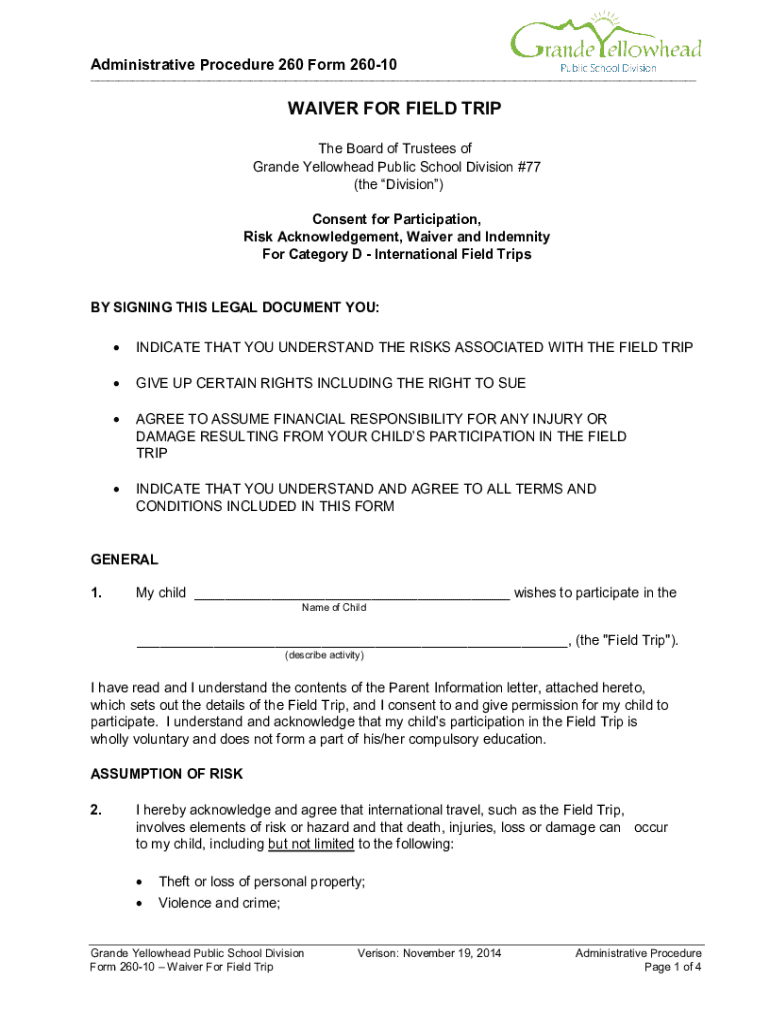 Fillable Online Administrative Procedure 260 Form 260-4 Consent for ... Fax Email Print - pdfFiller