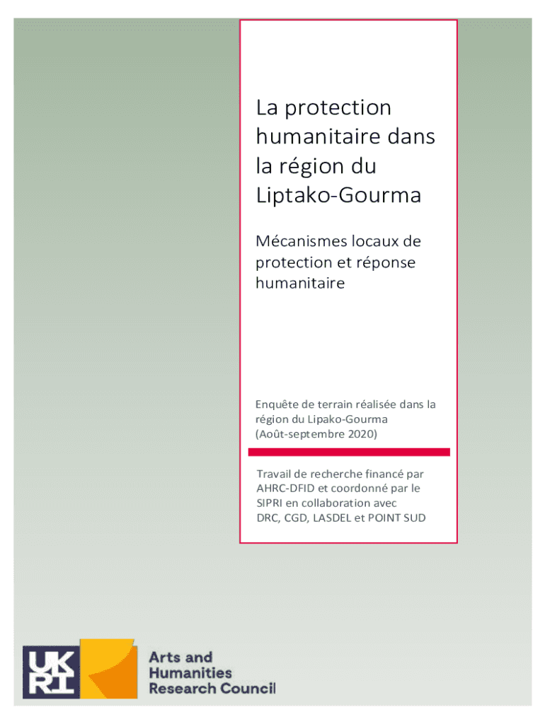 Remplissable En Ligne Humanitarian Protection in the Liptako-Gourma ...