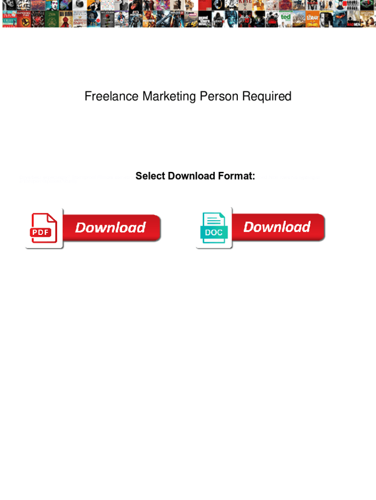 Fillable Online Freelance Marketing Person Required. Freelance ...