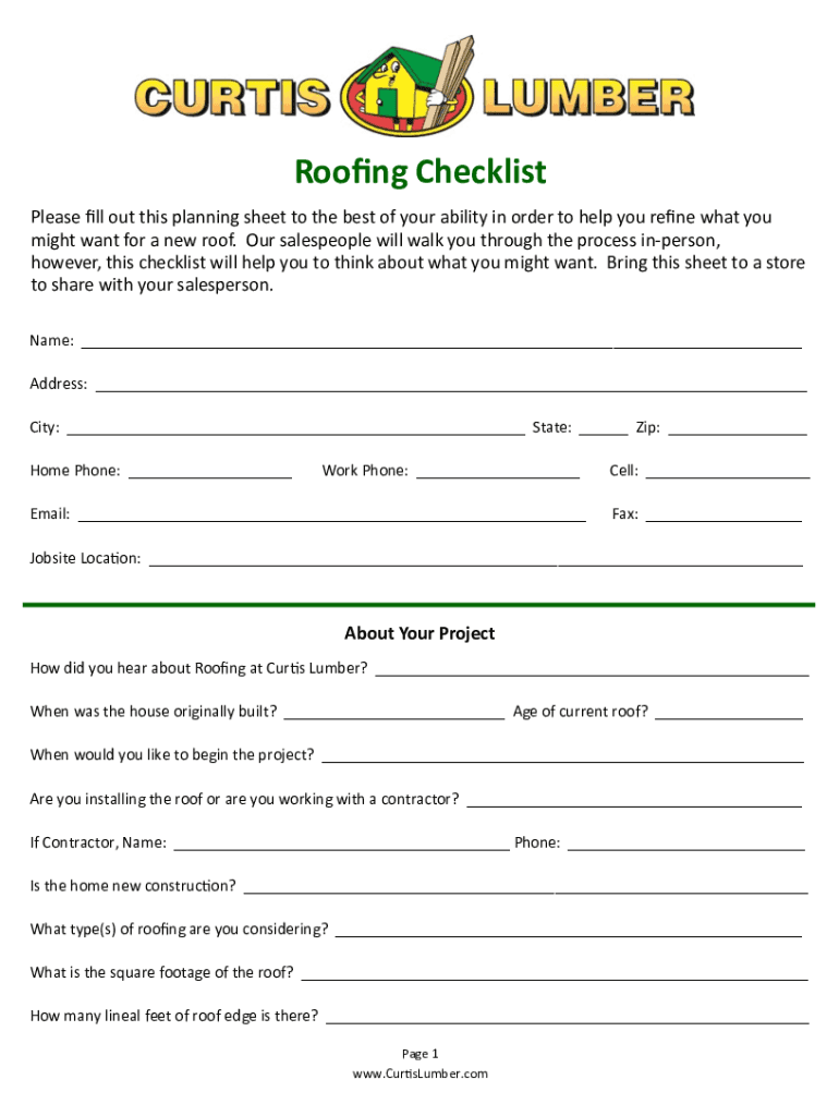 Fillable Online 10 Item ChecklistDoes Your Roofer Check All The Boxes ...
