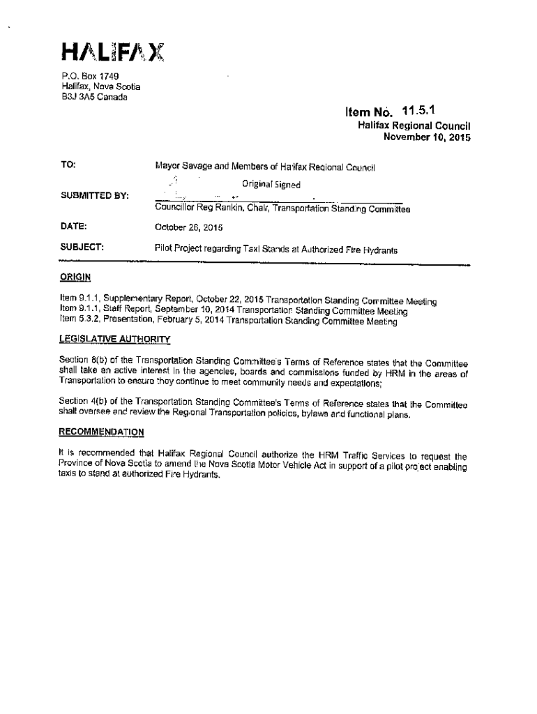 Fillable Online Pilot Project regarding Taxi Stands at Authorized Fire ...