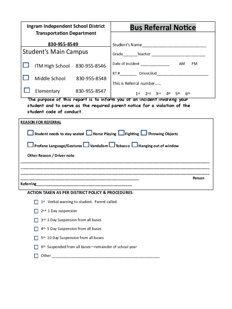 Fillable Online Bus Referral Fax Email Print - pdfFiller
