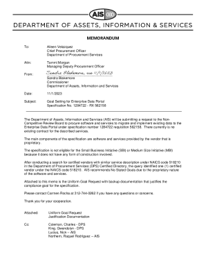 Fillable Online Goal Setting Memo For EDP Spec. 1284722 RX 562158 ...