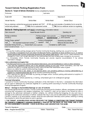 Tenant Vehicle Parking Registration Form - Fill Online, Printable ...