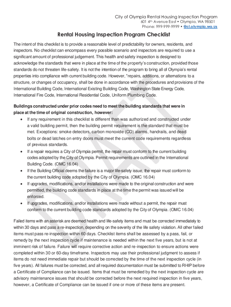 Fillable Online Rental Housing Licensing & Safety Inspection Program ...