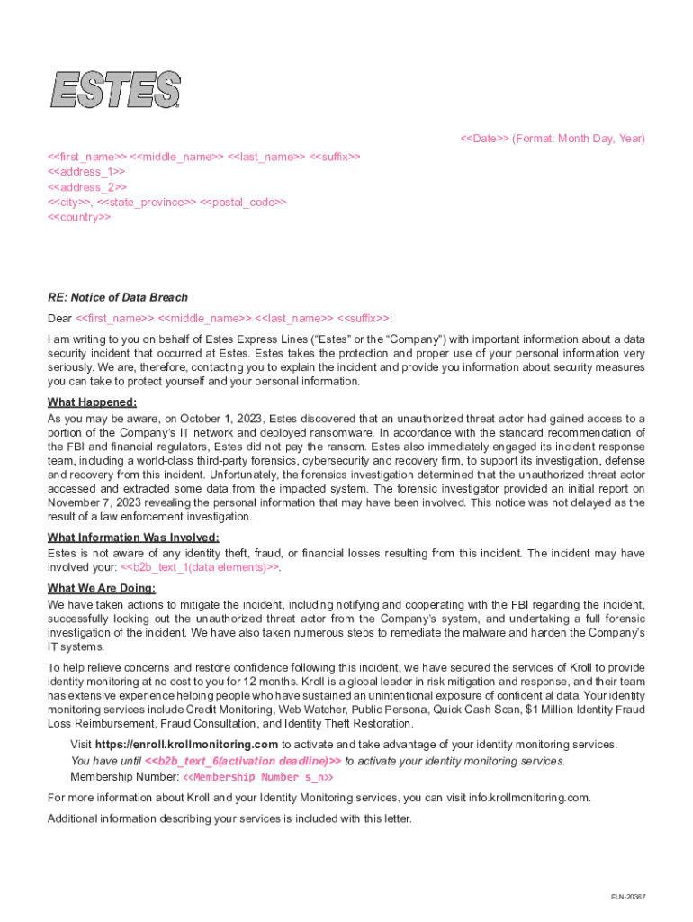 Fillable Online Sample Consumer Notice Letter (US) - Panasonic Avionics ...