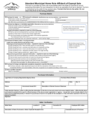 Fillable Online Instructions for Standard Municipal Home Rule Affidavit ...