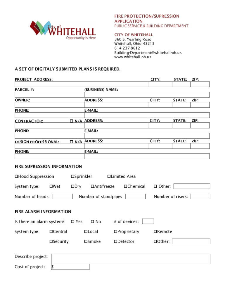 Fillable Online Fire Suppression Systems: Special Hazards - State Fire ...