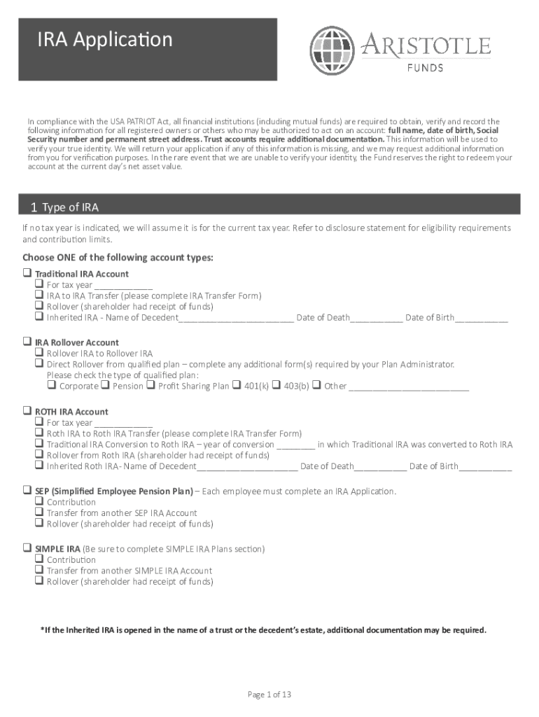 Fillable Online Minor Individual Retirement Account (IRA) Packet Fax ...