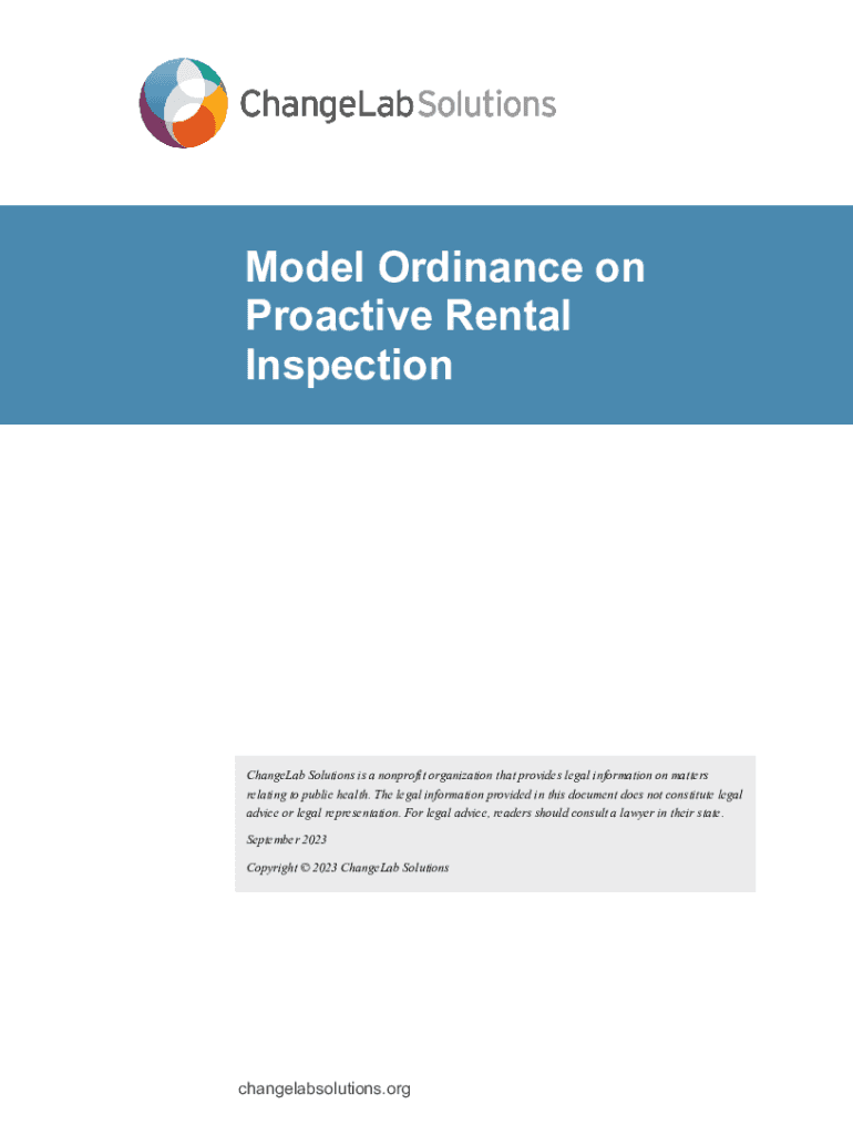 Fillable Online Model Ordinance on Proactive Rental Inspection ...