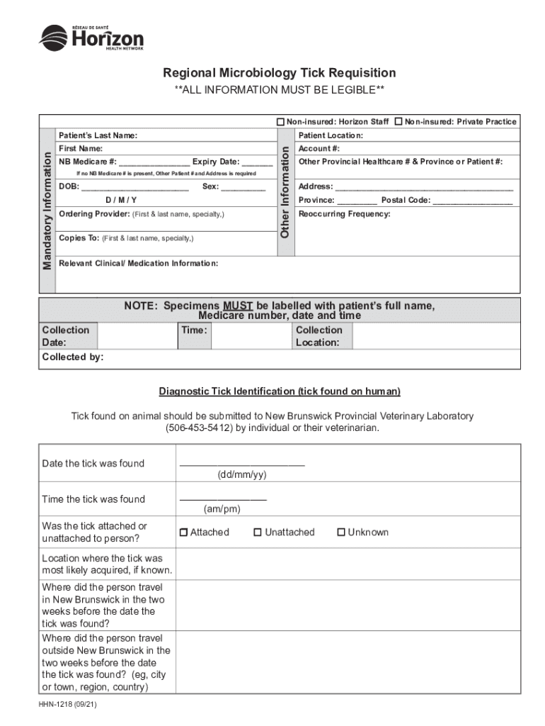Fillable Online Tick Testing Services at the School of Biomedical ...