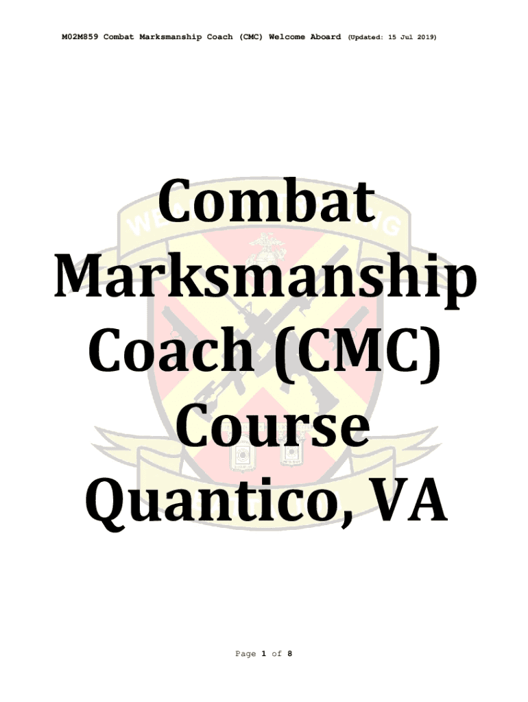 Fillable Online How was Combat Marksmanship Coach Course? : r/USMC Fax ...