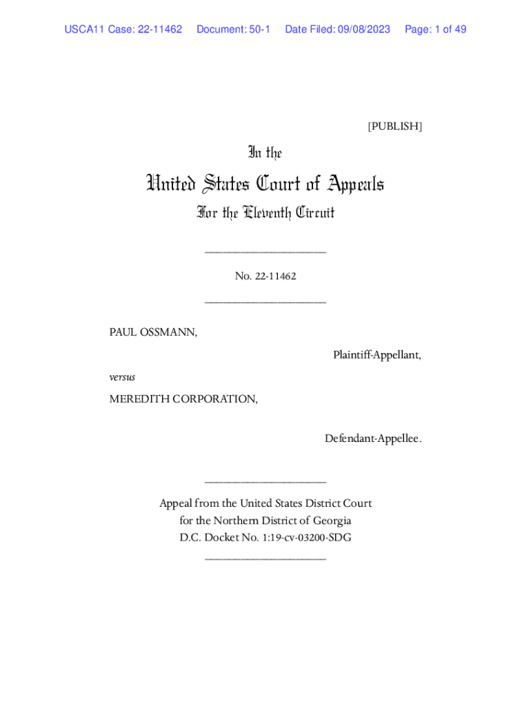 Fillable Online Paul Ossmann v. Meredith Corporation Fax Email Print ...
