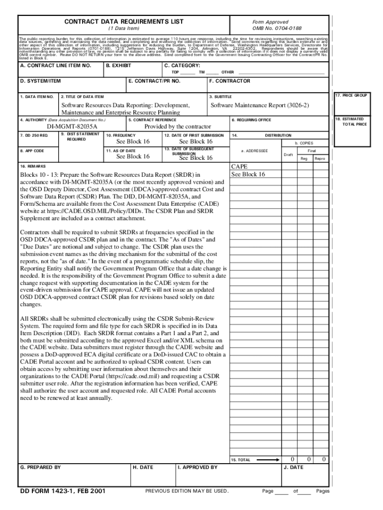 Fillable Online cade osd COST AND SOFTWARE DATA REPORTING (CSDR ...
