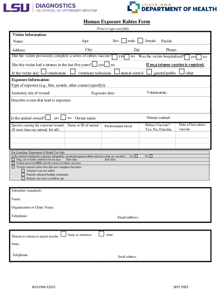 Fillable Online Rabies Post-Exposure Prophylaxis Regimen Animal Bites ...
