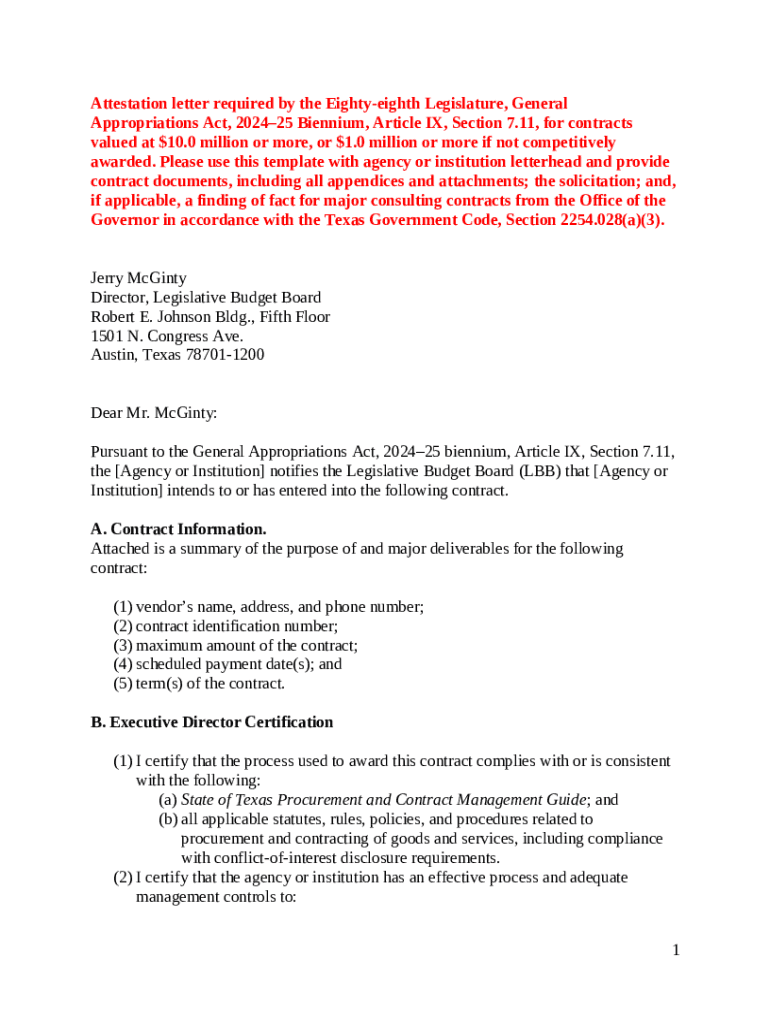 Attestation letter required by the Eighty-eighth Legislature, ... Doc ...