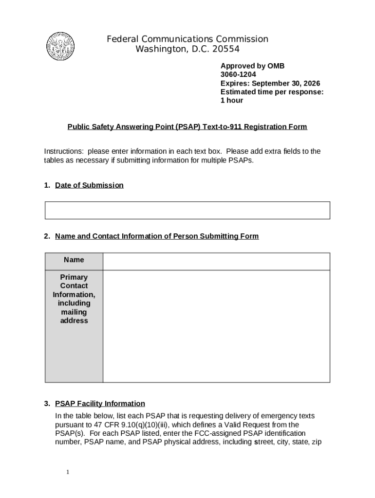 REQUEST FOR INATION FOR TEXT TO 911 ... Doc Template | pdfFiller