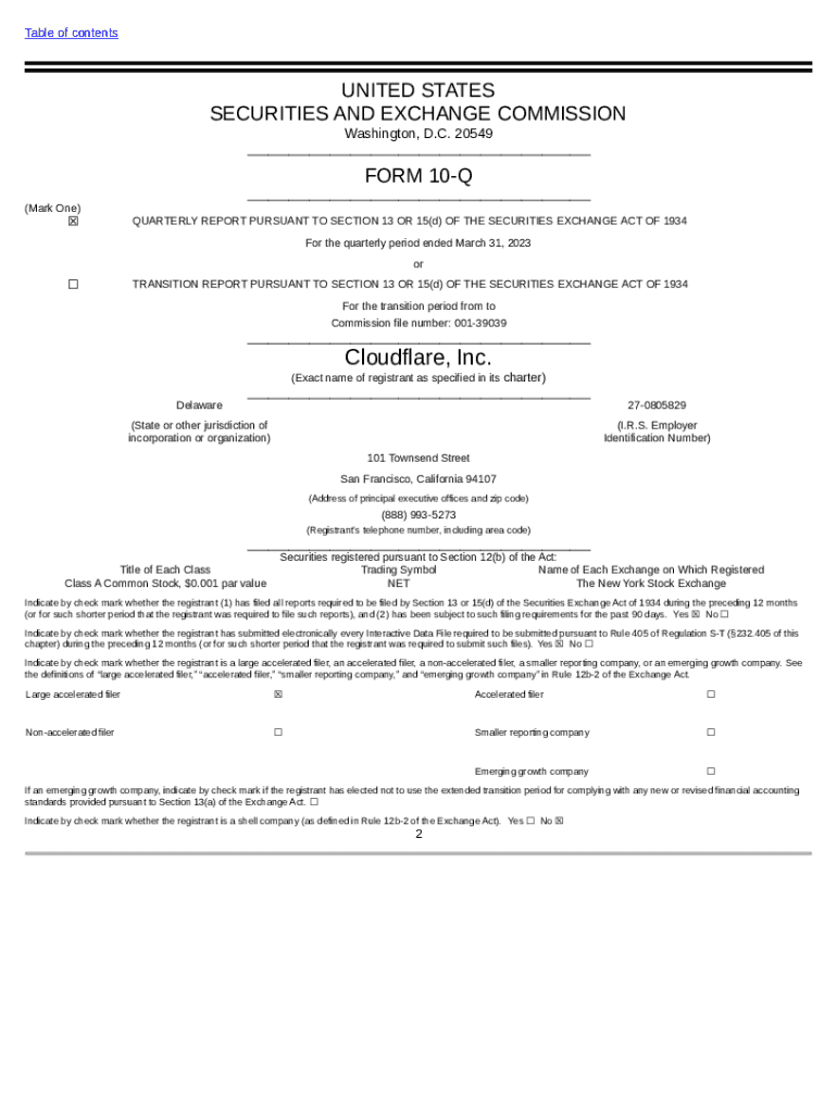 As of April 13, 2023, 289,518,785 shares of the registrant's Class A ...