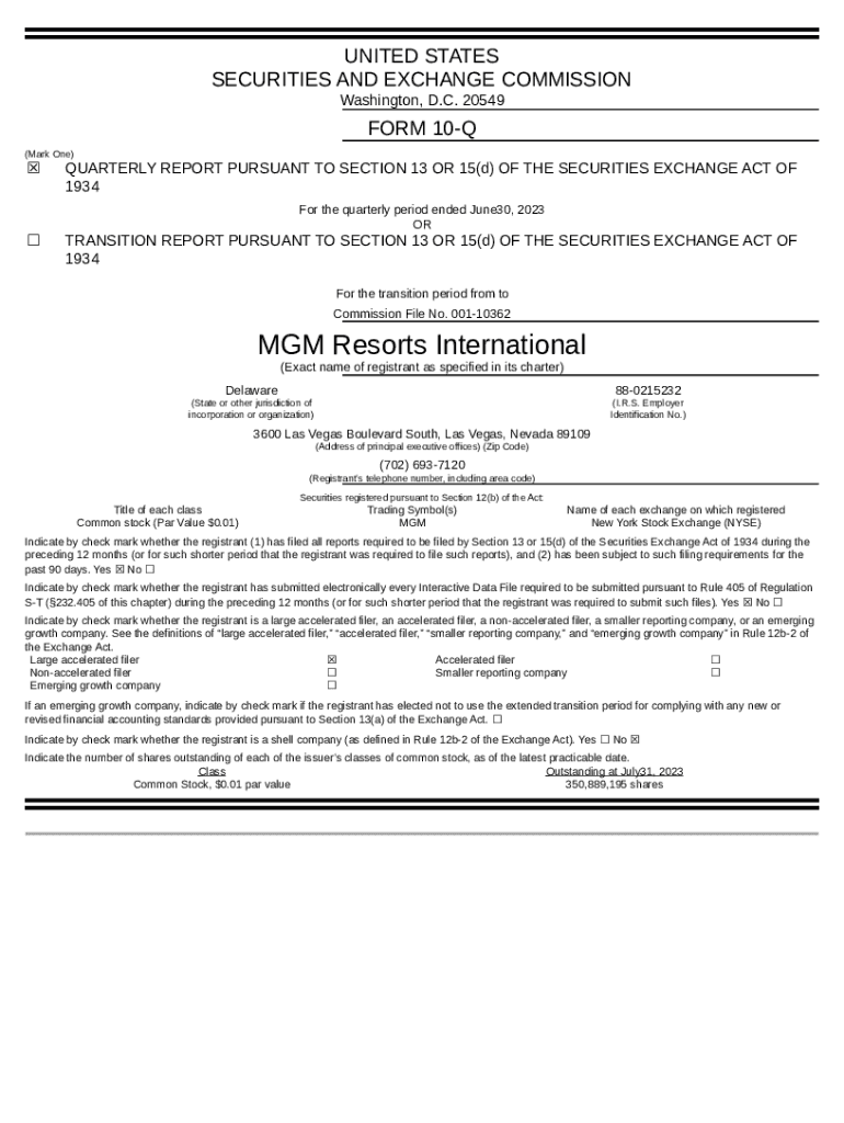 MGM Resorts International ( - cloudfront.net Doc Template | pdfFiller