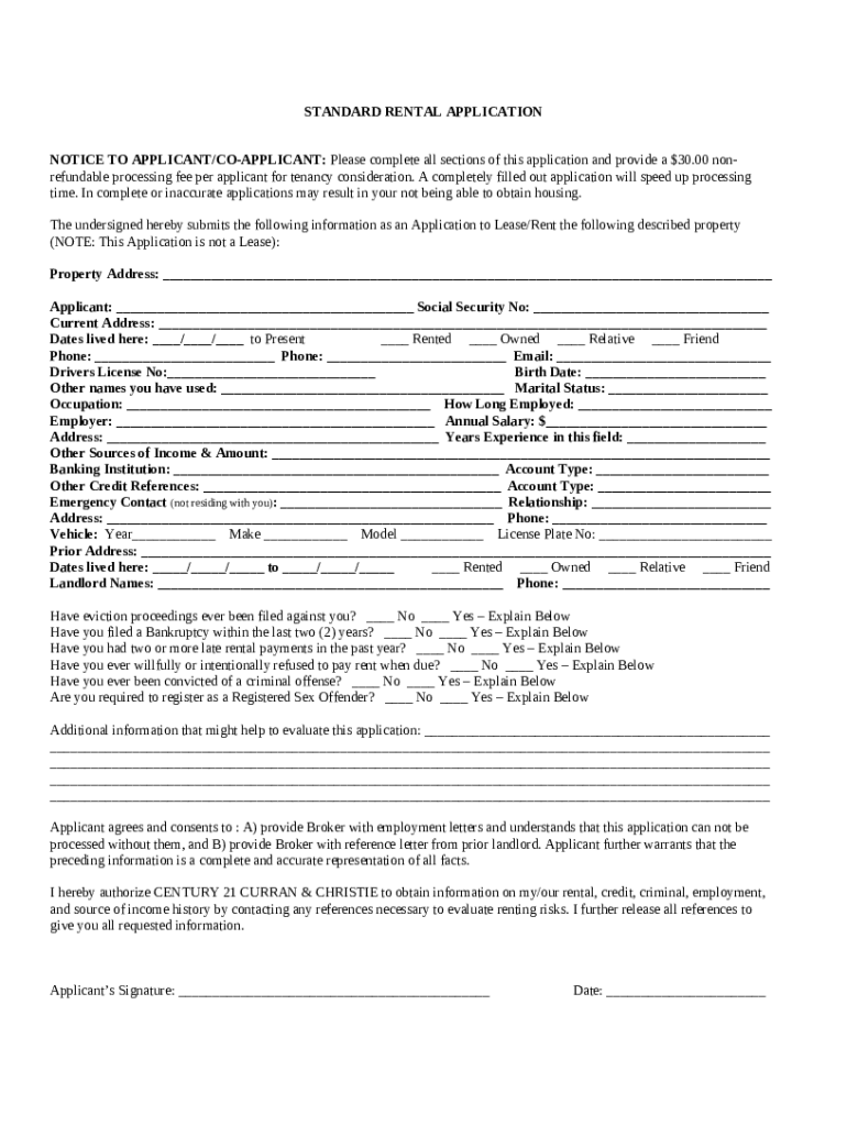 NOTICE TO APPLICANT/CO-APPLICANT: Please complete all sections of this ...