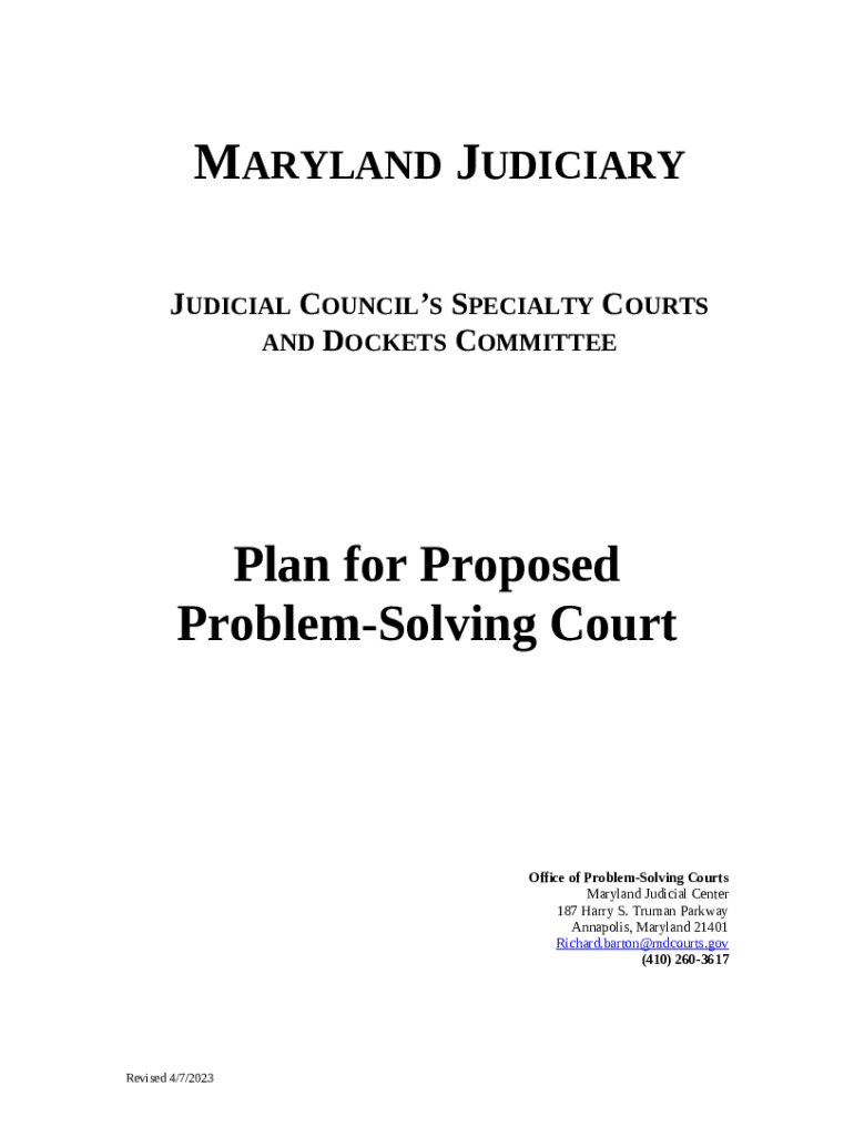 Plan for a Proposed Problem-Solving Court Doc Template | pdfFiller