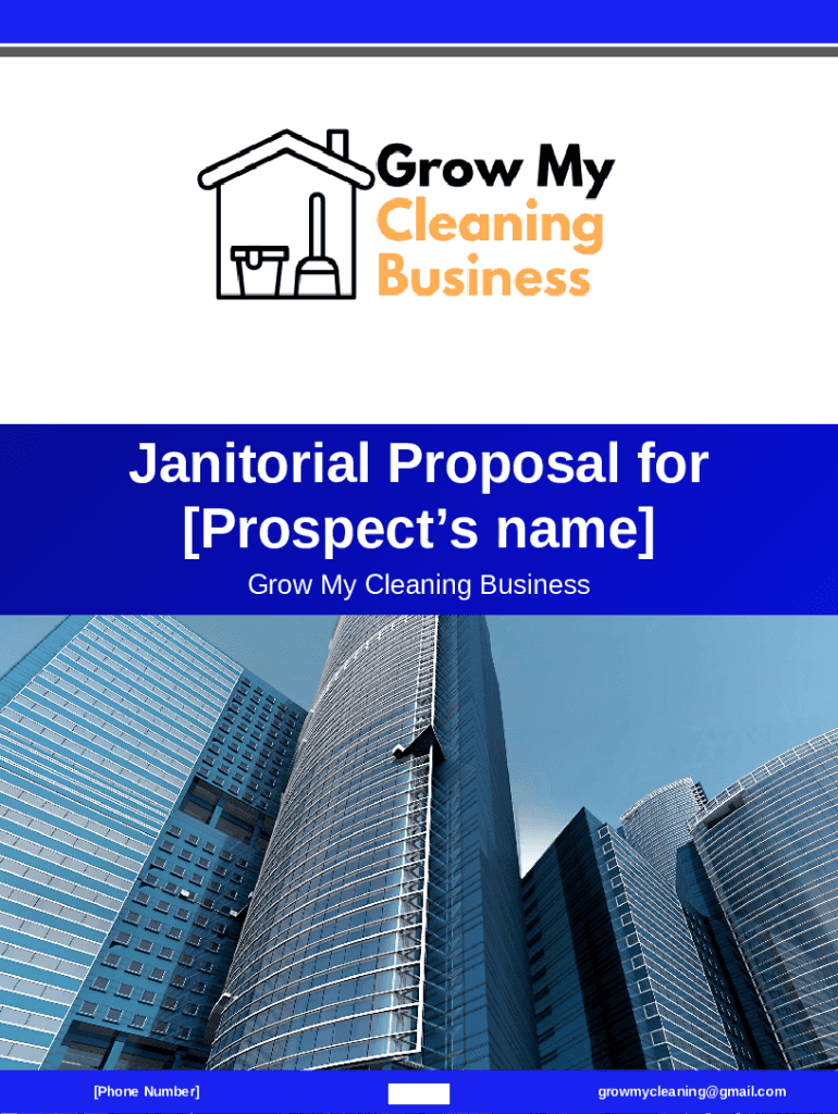 Janitorial Proposal for Prospects name. Grow My Cleaning Business Doc ...