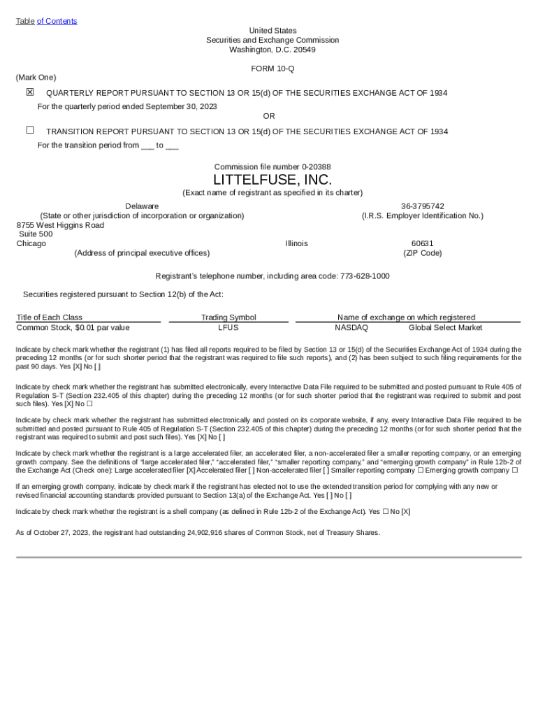 LITTELFUSE INC /DE ( - cloudfront.net Doc Template | pdfFiller