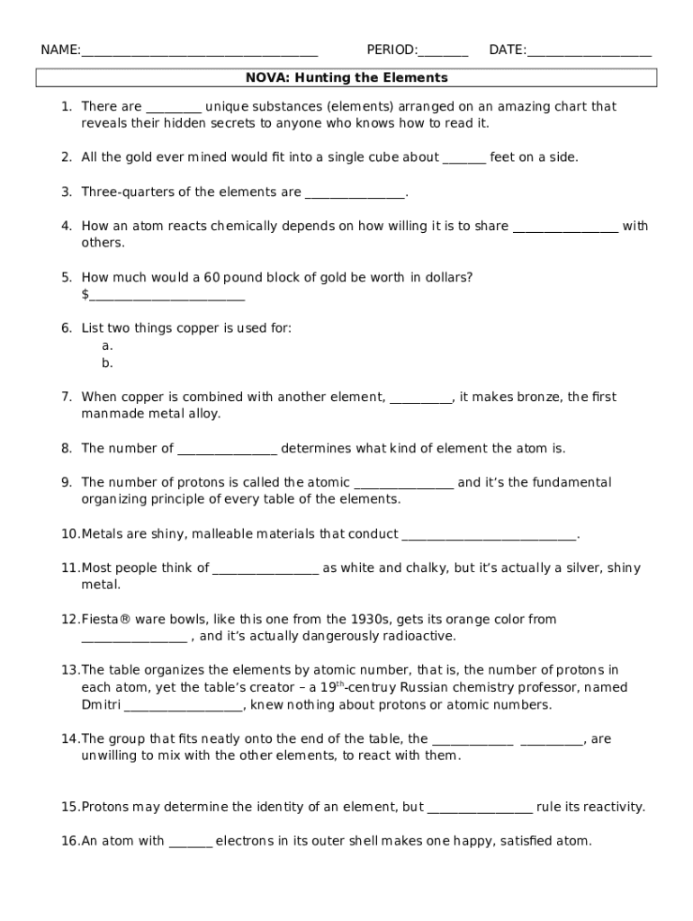 Unit 4 DB Makeup.docx - NOVA: Hunting the Elements ... Doc Template ...
