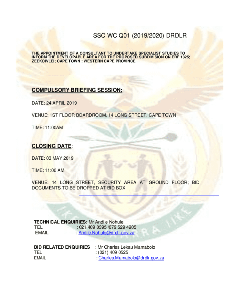 Fillable Online TENDER DOCUMENT Name of tenderer:... Fax Email Print ...