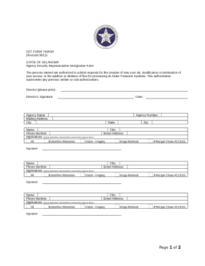 Agency Security Representative Designation Doc Template | pdfFiller