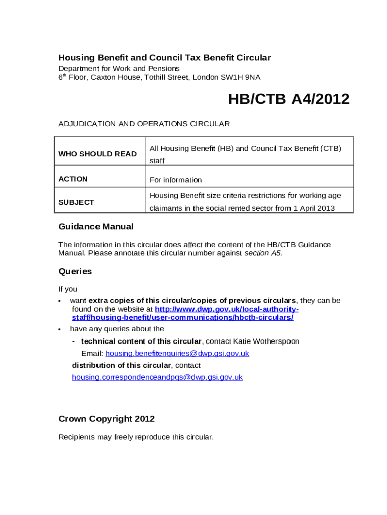 Universal Credit Guidance Doc Template | pdfFiller