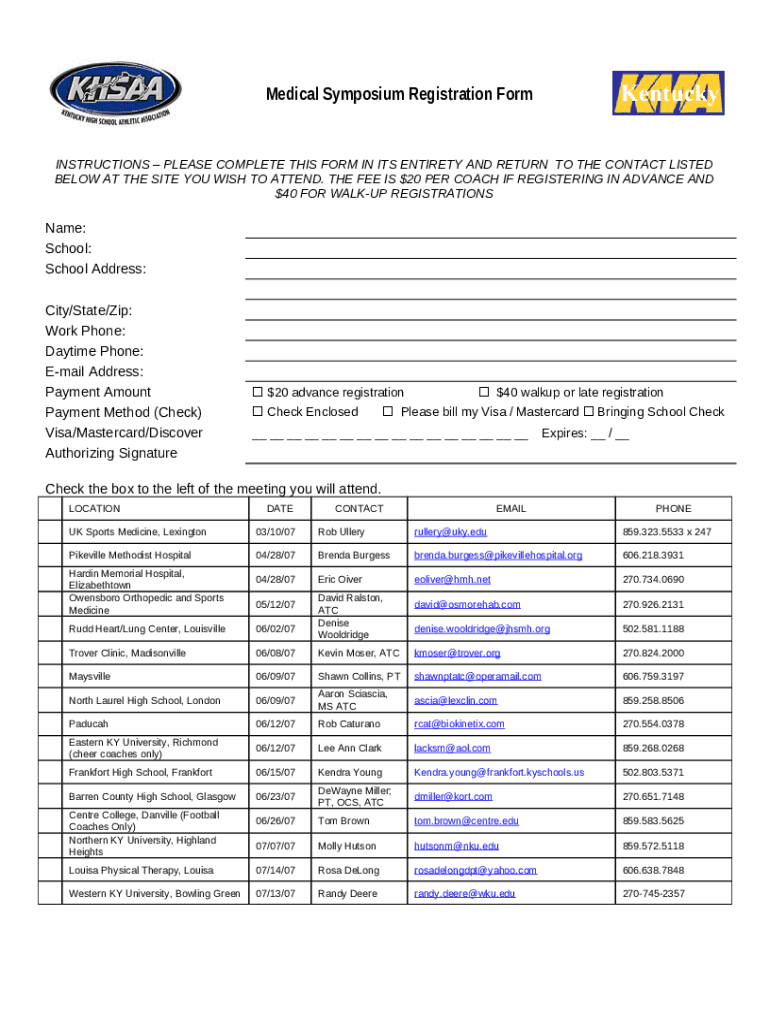 Medical Symposium Registration Doc Template | pdfFiller