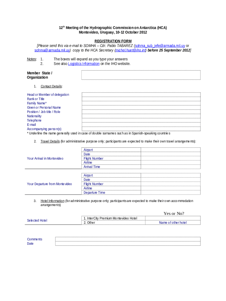 HCA12 Registration Doc Template | pdfFiller